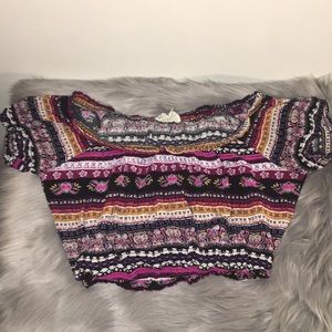 Tops | 32 Colorful Off Shoulder Crop Top | Poshmark